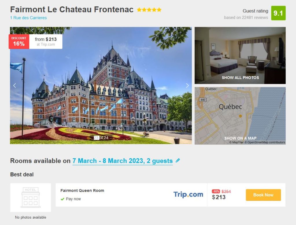 Canada: Historic 5* Stay At Stunning Fairmont Le Chateau Frontenac From ...