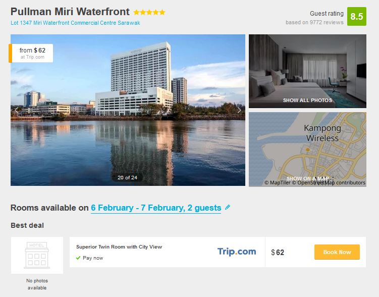 5* Pullman Miri Waterfront In Malaysia For Only $62 Per Night/room (for ...