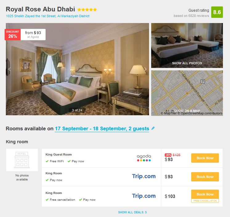 Abu Dhabi: 26% OFF!! Stunning 5* Royal Rose Hotel From Only US$ 93 Per ...