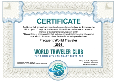 World Traveler Club - Member Cerificate - World Traveler Club