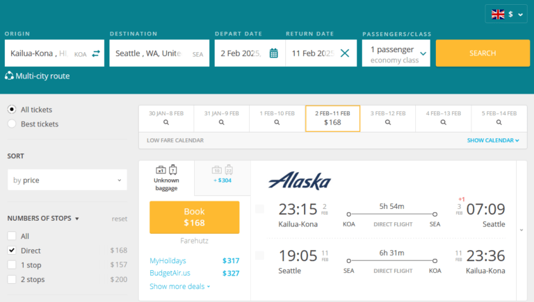 Flight Deal! Fly NONSTOP From Kona, Hawaii To Seattle, WA, USA From ...