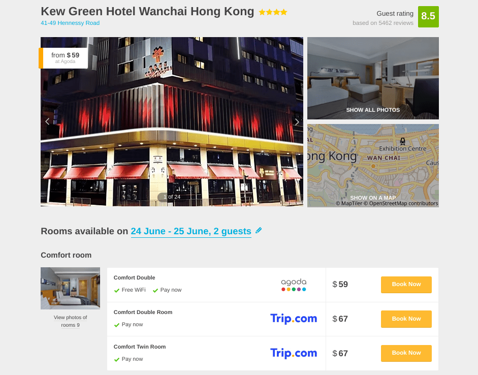 Hong Kong: 46% OFF!! Gorgeous 4* Kew Green Hotel Wanchai From Only $59 ...