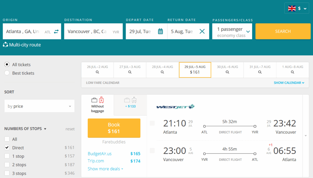 Flight Deal: Nonstop Flights From Atlanta, USA To Vancouver Canada From ...