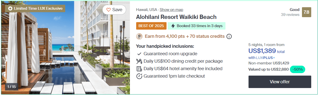 Hawaii, USA: The 5* Alohilani Resort Waikiki Beach With Infinity Pool ...