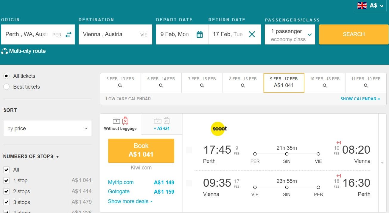 Cheap Flights From Australia To Austria For Only A$ 1,041 (round-trip ...