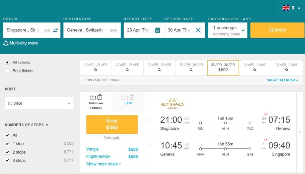 Cheap Flights From Singapore To Geneva, Switzerland For Only US$ 562 ...